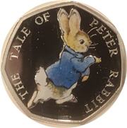 2017 Silver Proof 50 Pence - Peter Rabbit Colourised - CoinsNotebook